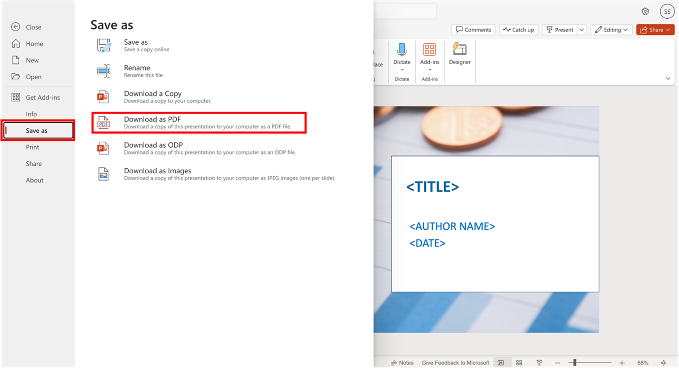 Save Your PowerPoint Presentation as a PDF